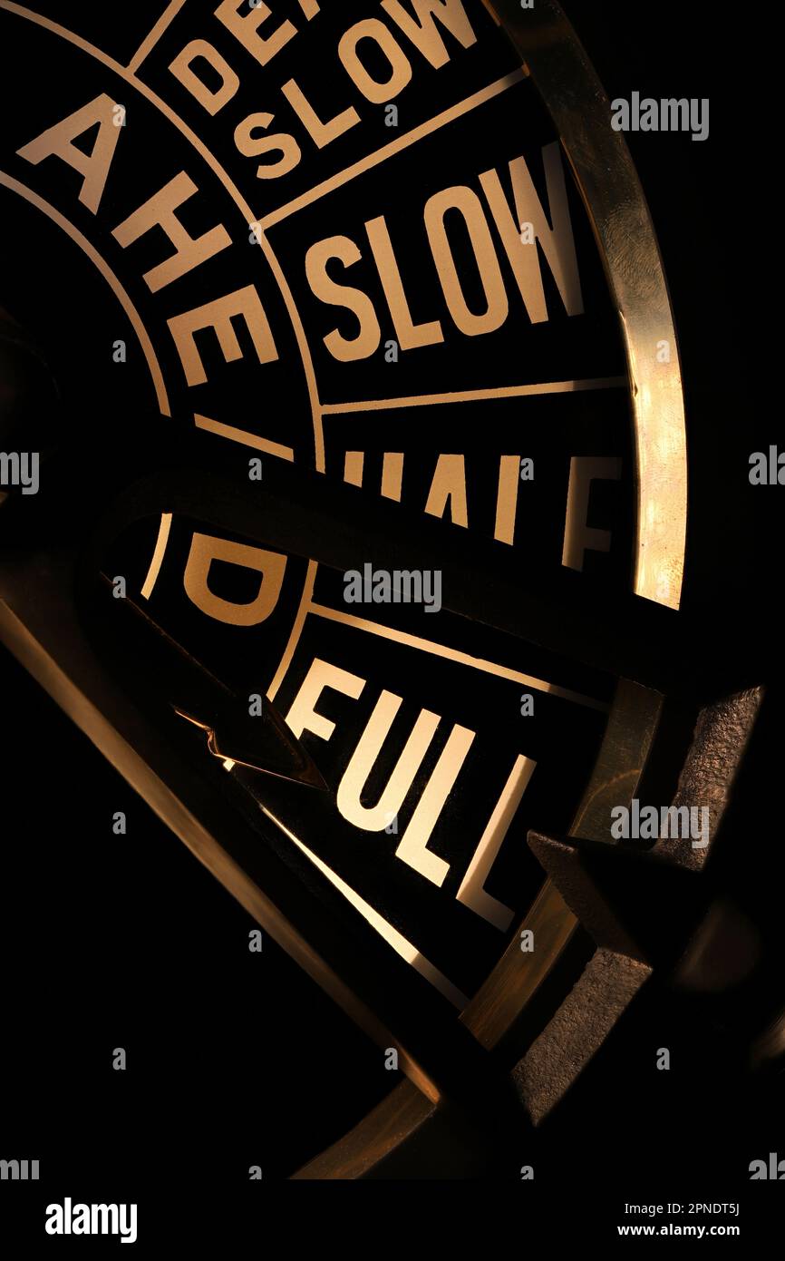 engine order telegraph in full ahead position Stock Photo - Alamy