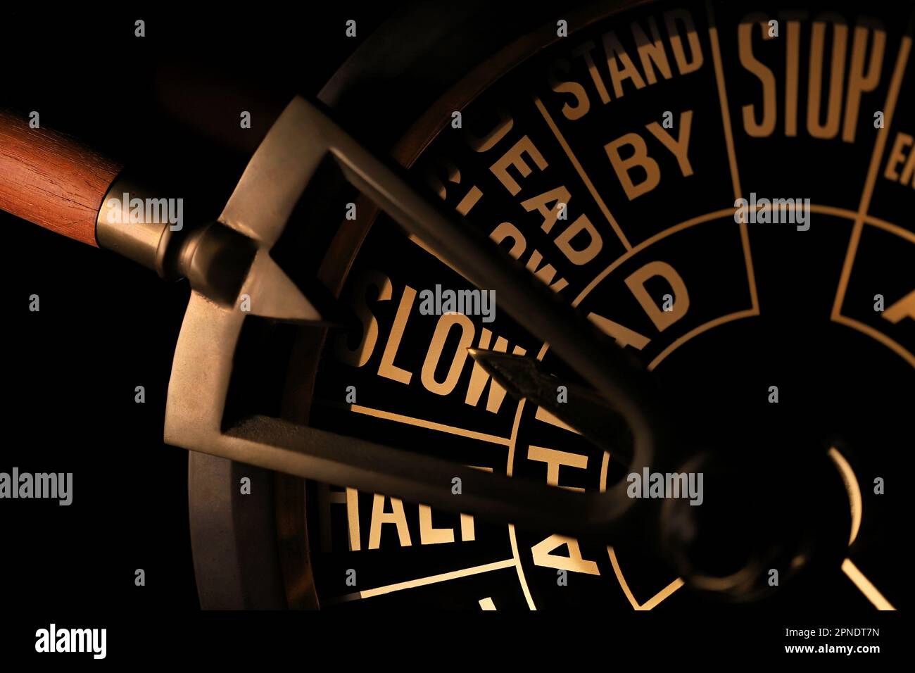 engine order telegraph in slow ahead position Stock Photo - Alamy