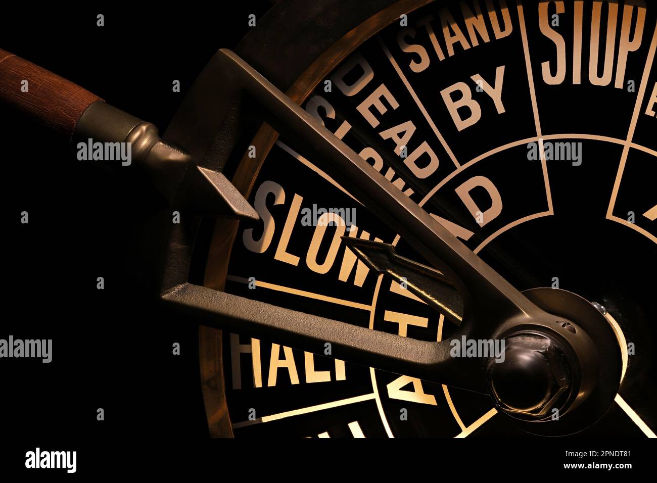 engine order telegraph in slow ahead position Stock Photo - Alamy