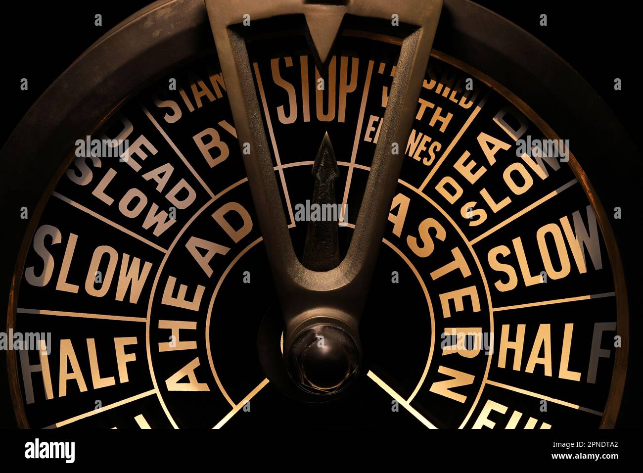 engine order telegraph in stop position Stock Photo - Alamy