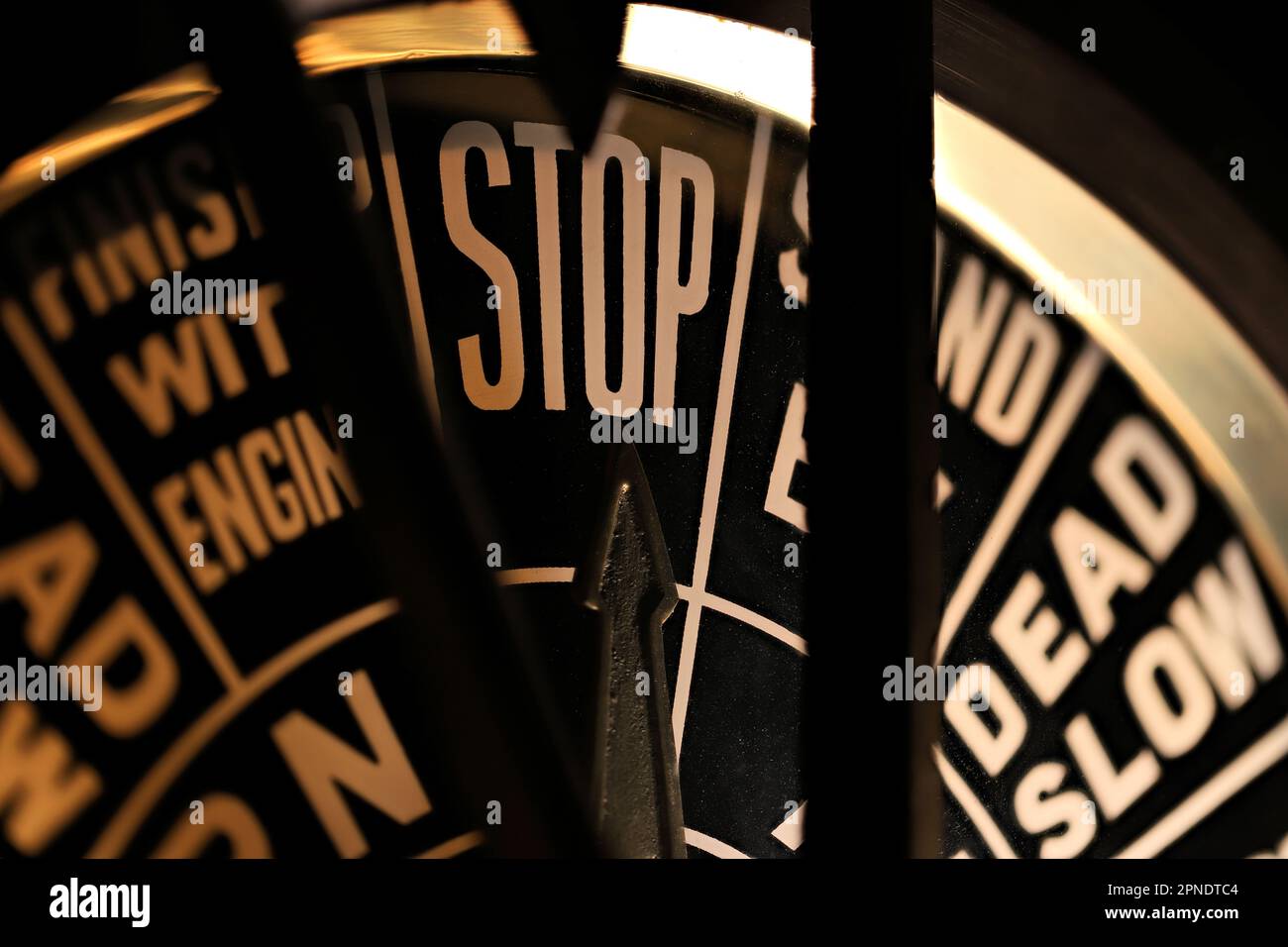 engine order telegraph in stop position Stock Photo - Alamy