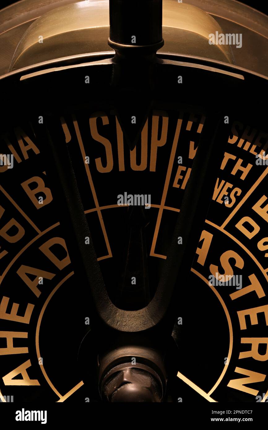 Ship engine telegraph instrument hi-res stock photography and images ...