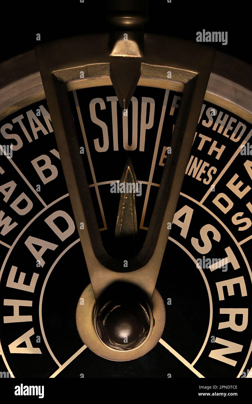 engine order telegraph in stop position Stock Photo - Alamy