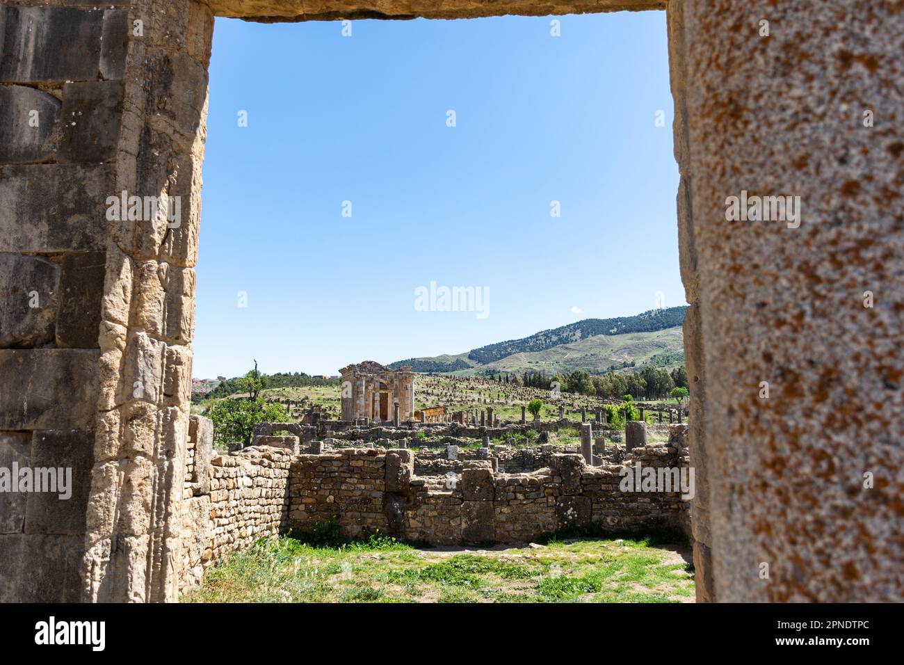 Roman ruins in the ancient city of Cuicul-Djemila. UNESCO world ...