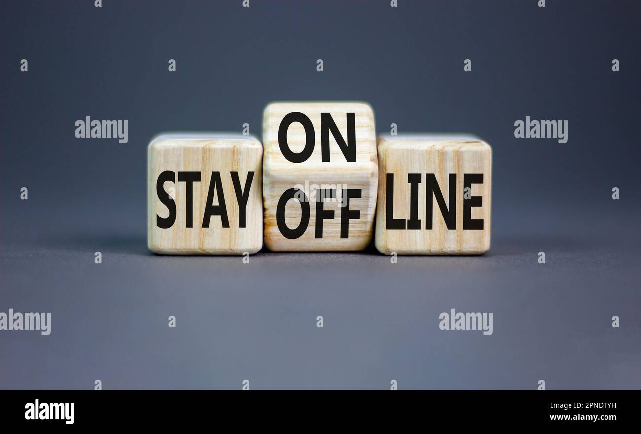 Stay online or offline symbol. Concept word Stay online or offline on ...