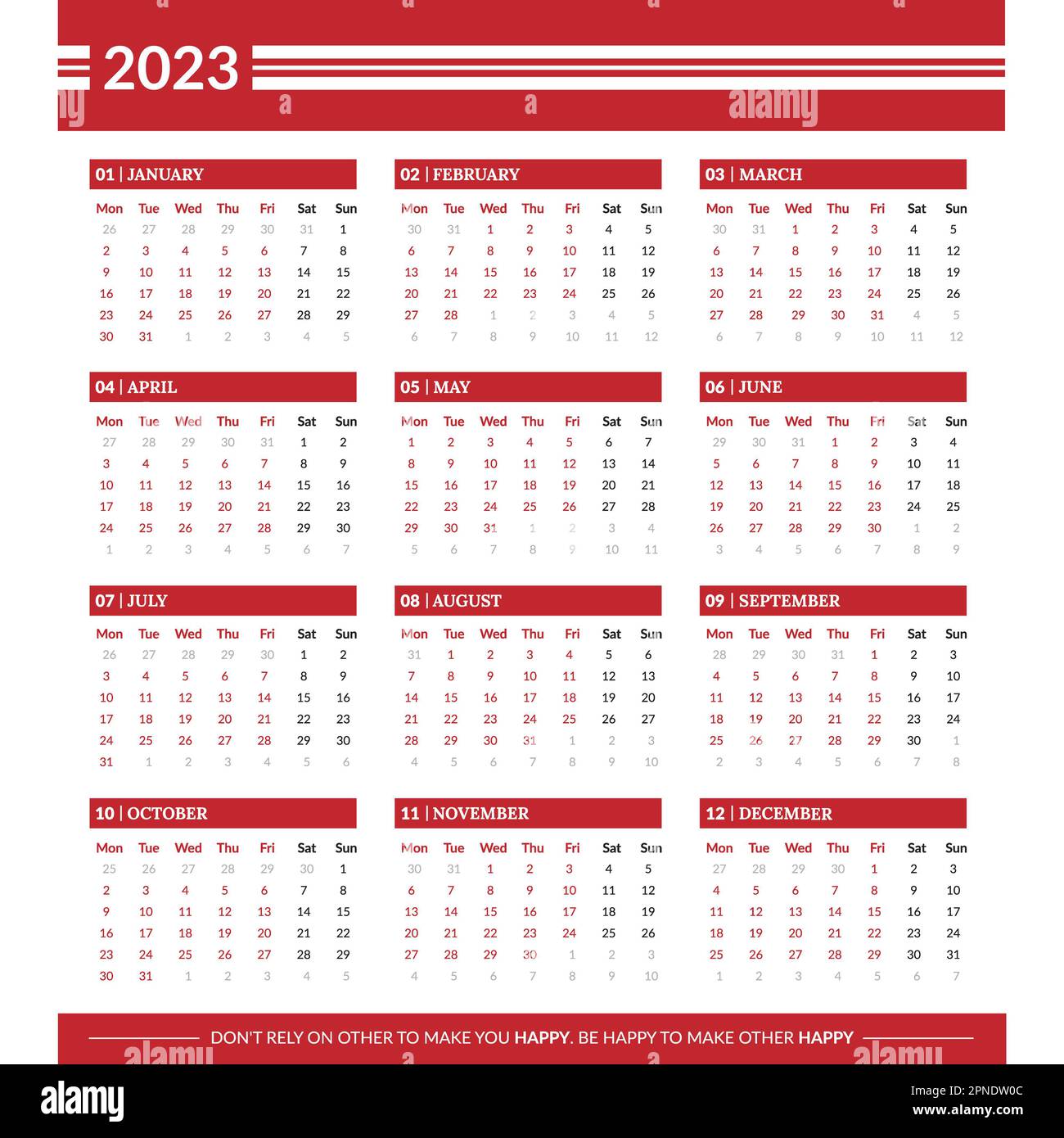 2023 Calendar Colorful Design Free Printable Templates