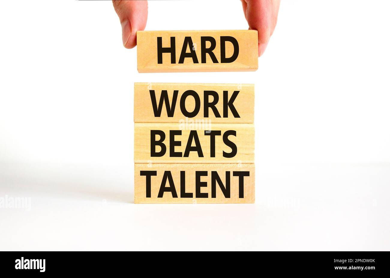 Hard work beats talent symbol. Concept words Hard work beats talent on ...