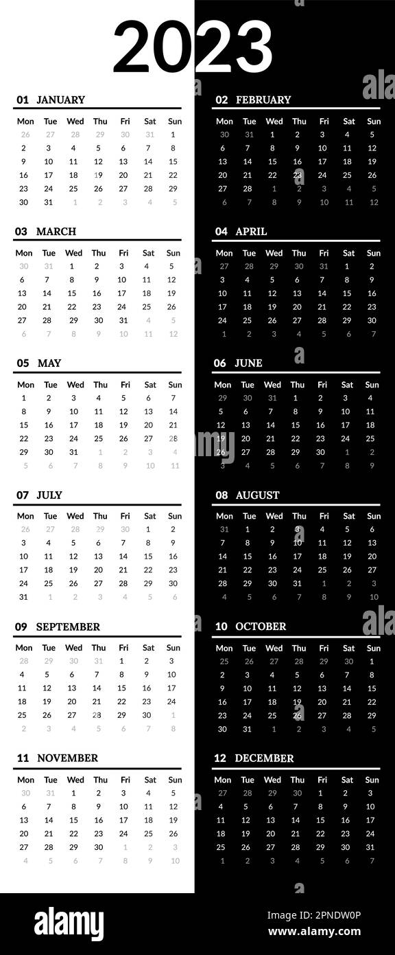 calendar for 2023, Calendar 2023 simple and clean design template, 2023 ...