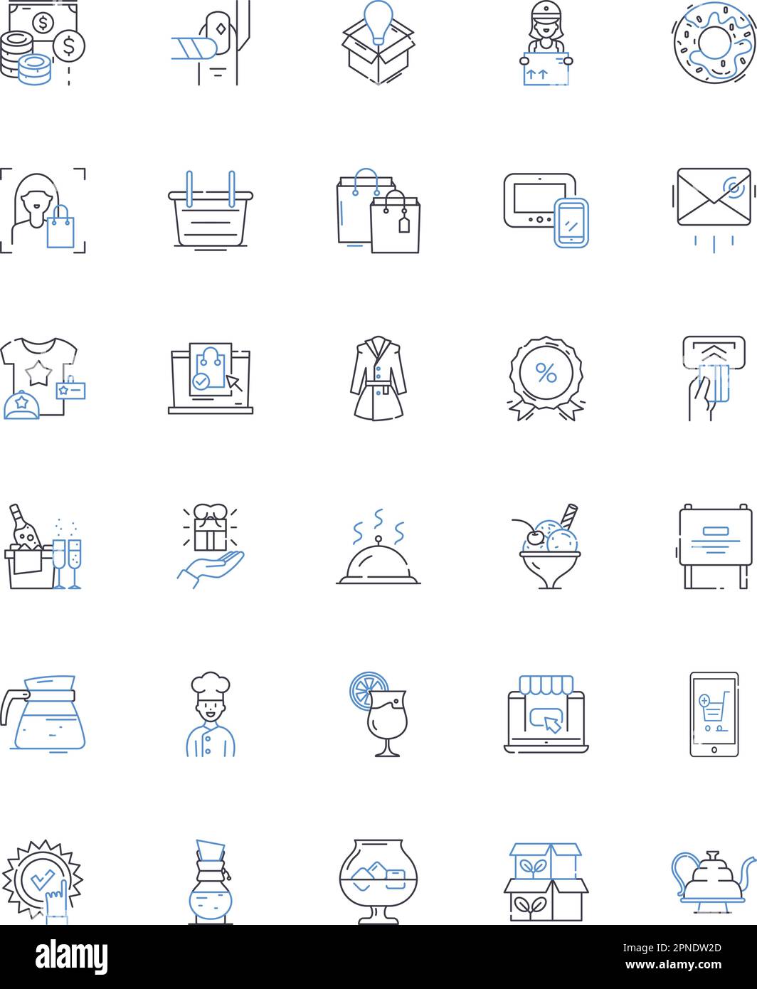 Boutique line icons collection. Fashion, Chic, Trendy, Unique, Stylish ...