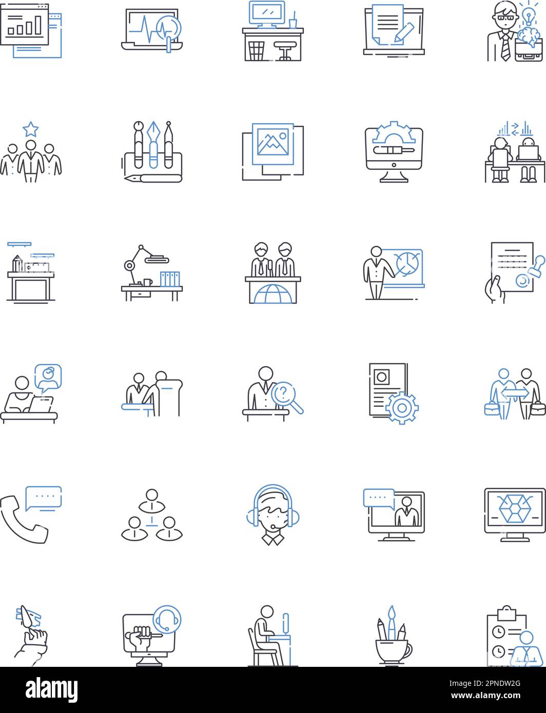 Sales pitch line icons collection. Persuasive, Pitch, Presentation, Convincing, Negotiation ...