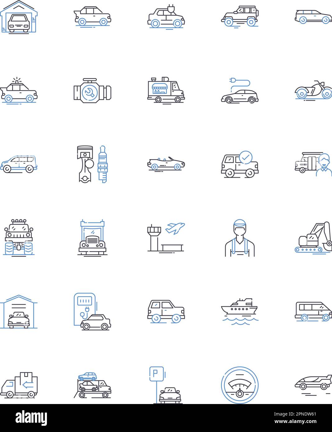 Automobiles line icons collection. Car, Vehicle, Auto, Truck, Bike ...
