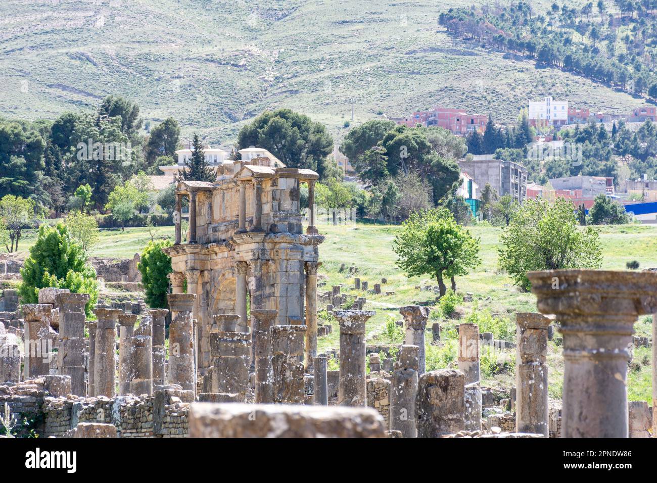 Roman ruins in the ancient city of Cuicul-Djemila. UNESCO world ...