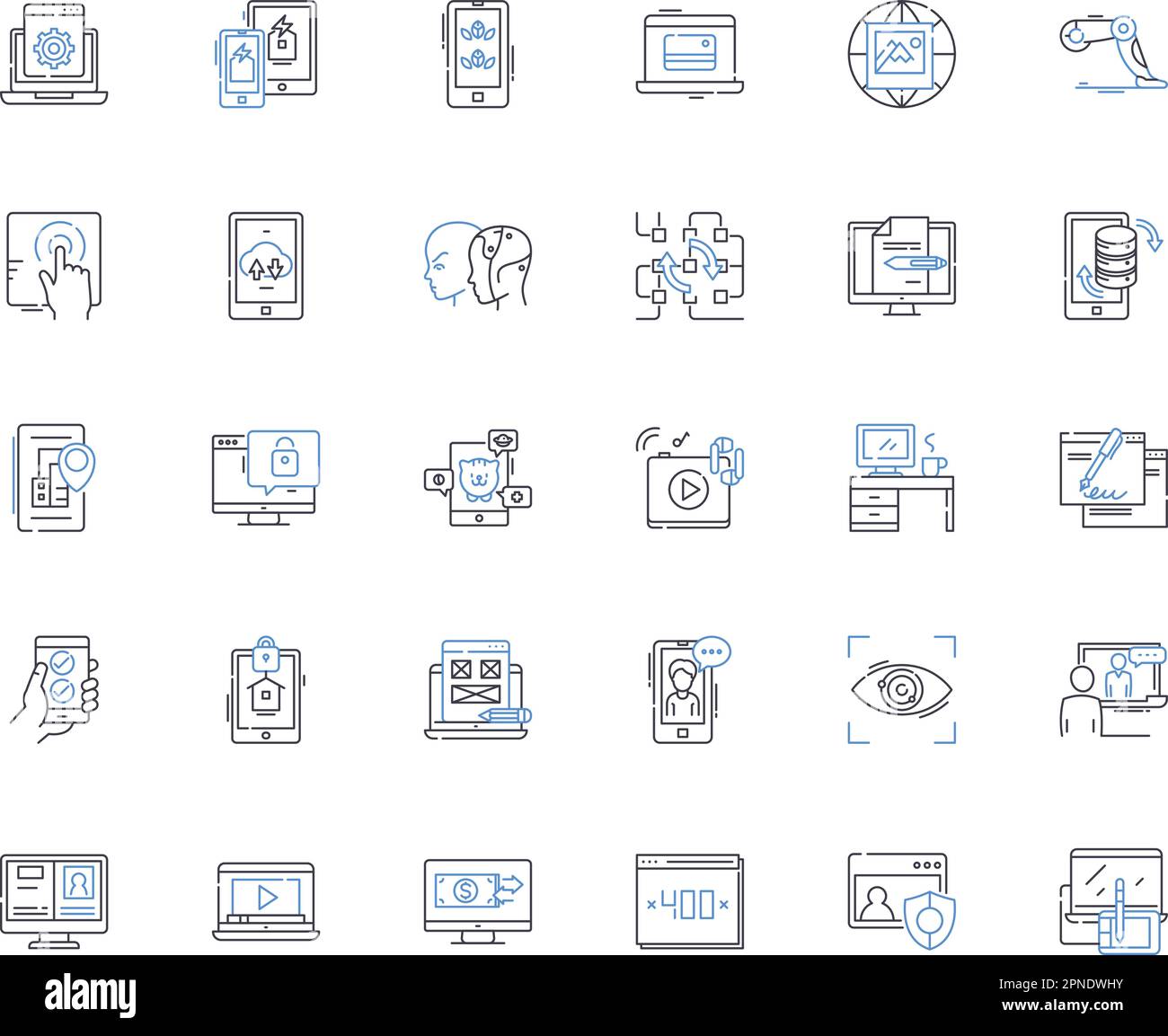 World Wide Web Line Icons Collection Internet Websites Browsing