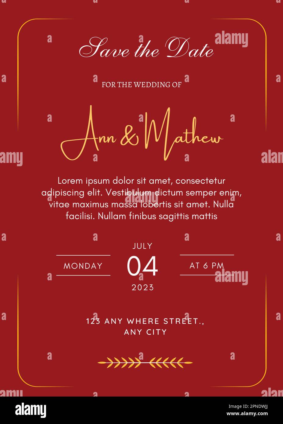 Marriage invitation template. Invitation card. Wedding invitation ...