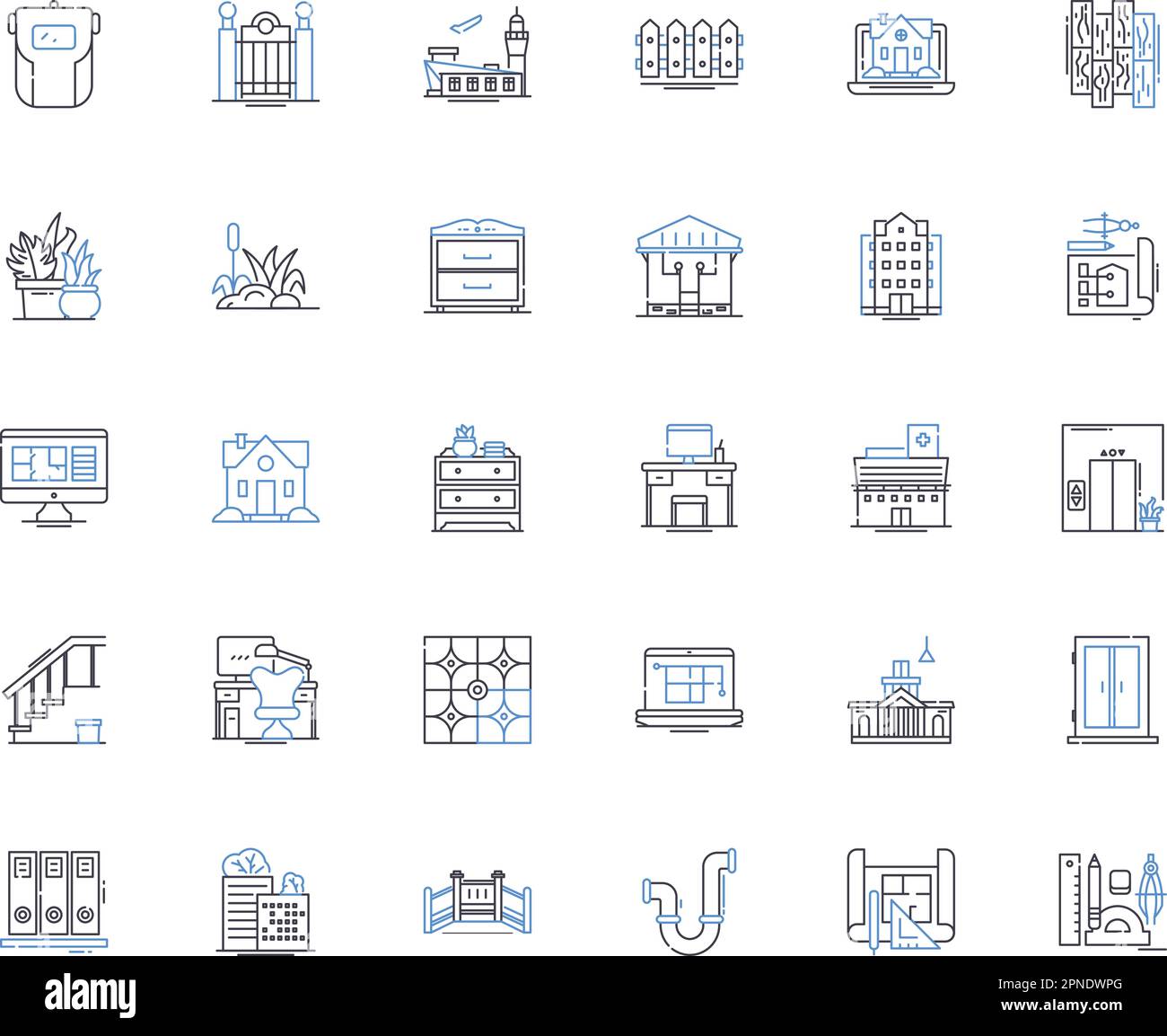 School construction line icons collection. Blueprint, Foundation ... School construction line icons collection. Blueprint, Foundation ...