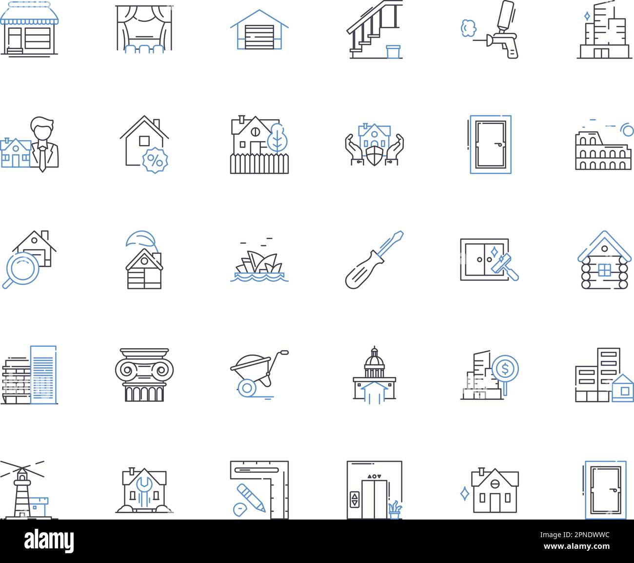 Condominiums line icons collection. Residences, Apartments, Units ...