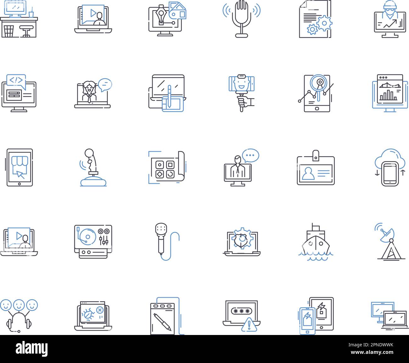Technology sector line icons collection. Innovation, Digitalization ... Technology sector line icons collection. Innovation, Digitalization ...