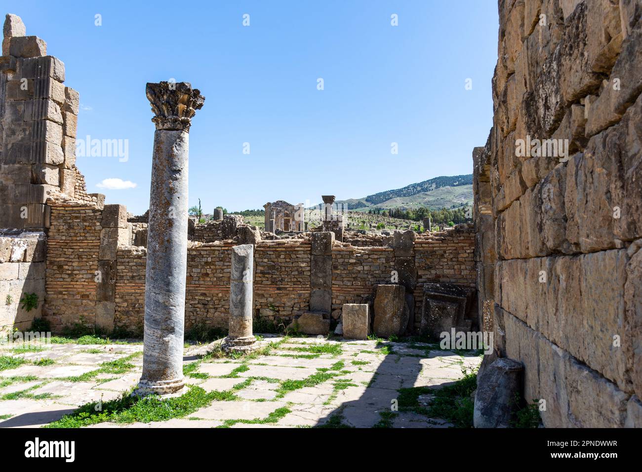 Roman ruins in the ancient city of Cuicul-Djemila. UNESCO world ...
