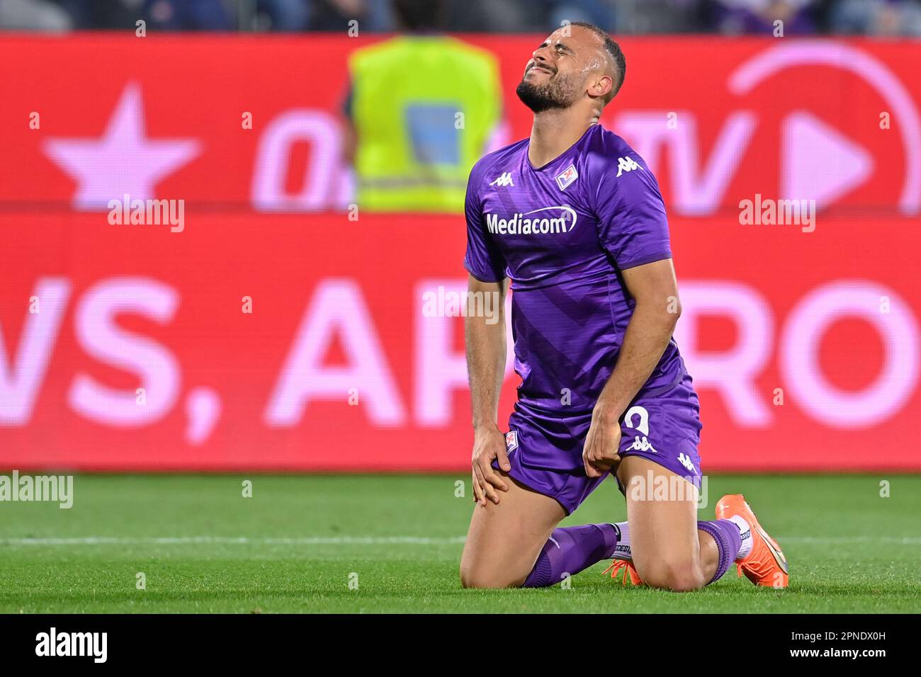 Artemio Franchi stadium, Florence, Italy, April 17, 2023, Arthur Cabral ...