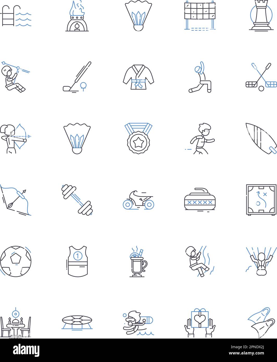 Leisure time and sports line icons collection. Recreation, Exercise ...