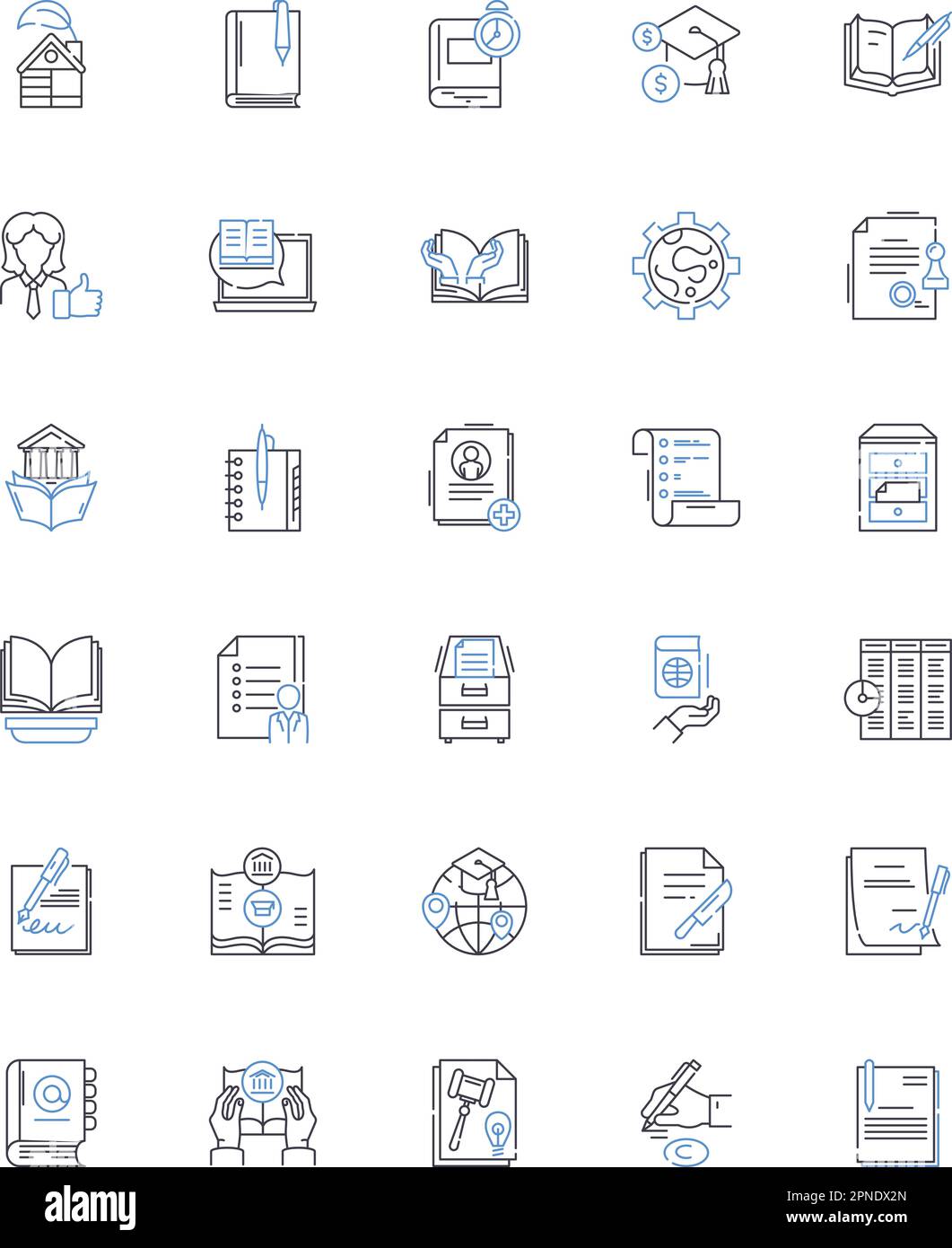 Classic literature line icons collection. Novel, Prose, Poem, Fable ...