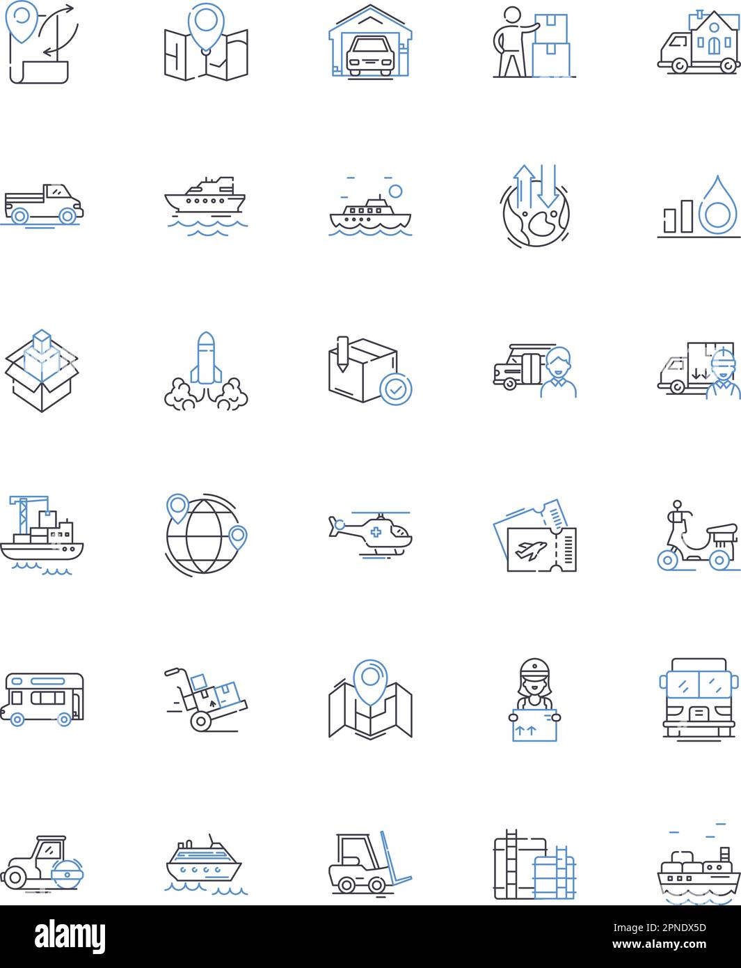 Freight line icons collection. Cargo, Shipment, Logistics, Transport, Haulage, Delivery ...