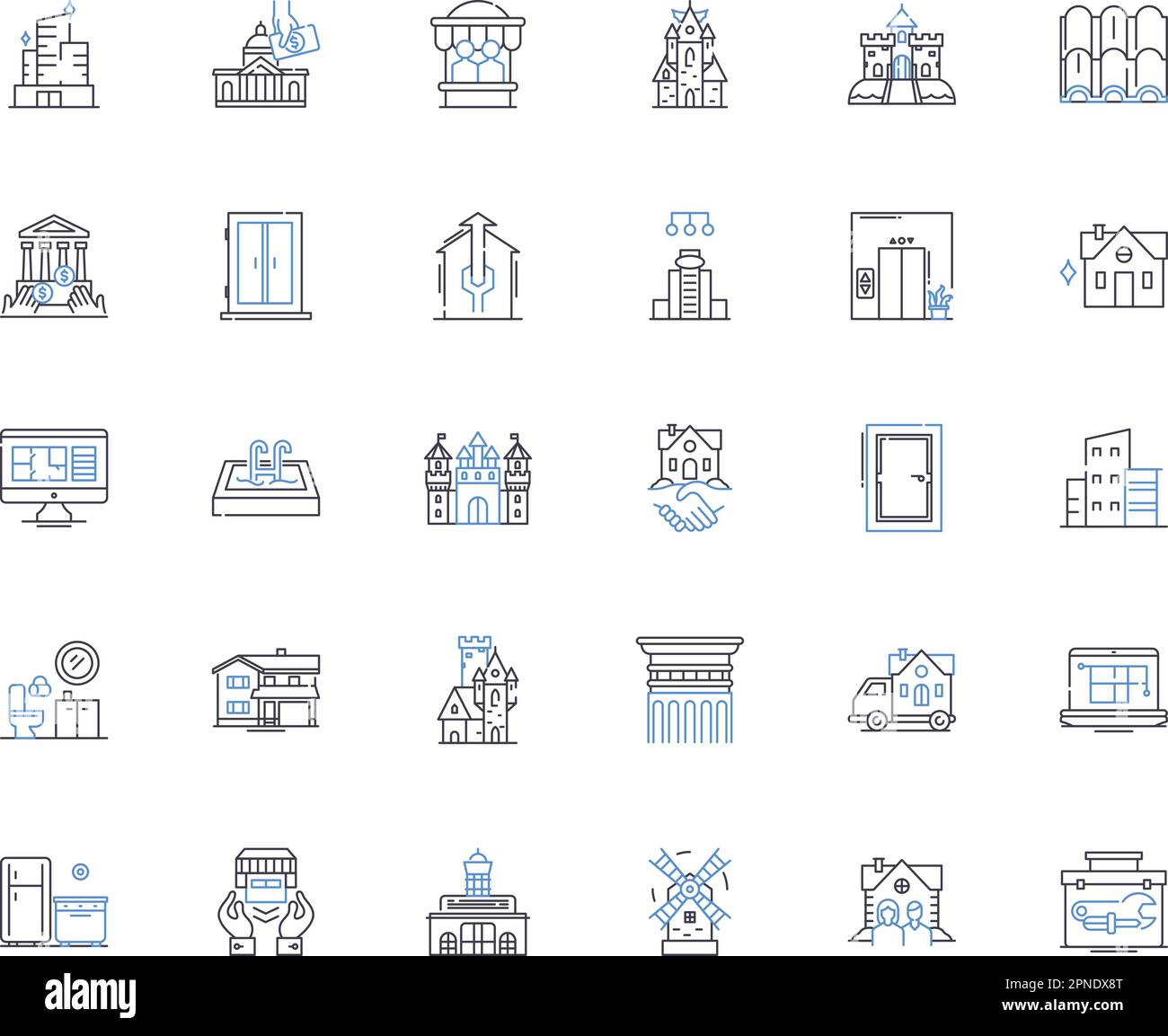 Condos line icons collection. Dwelling, High-rise, Living, Property ...