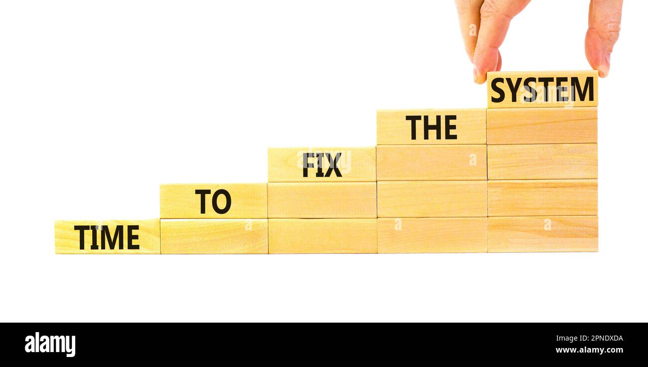 Time to fix the system symbol. Concept words Time to fix the system on ...