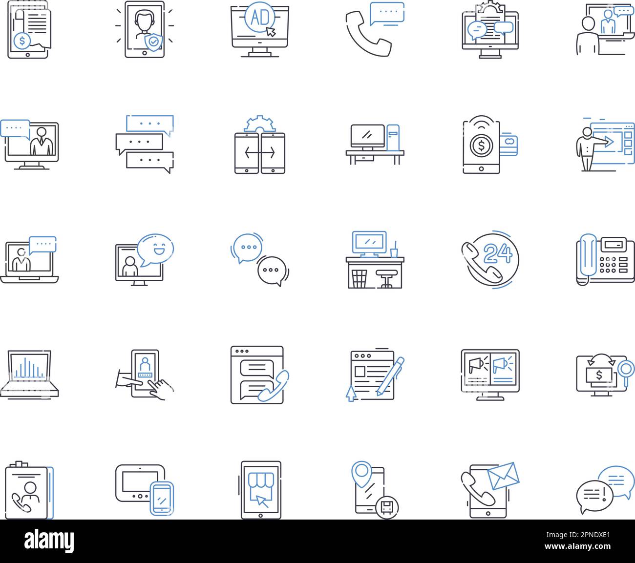 Smartph line icons collection. Technology, Wireless, Connectivity ...