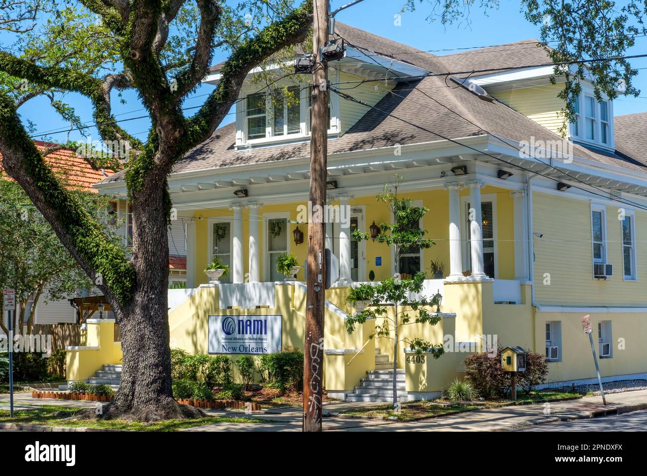 NEW ORLEANS, LA, USA - APRIL 17, 2023: Full view of NAMI (National ...