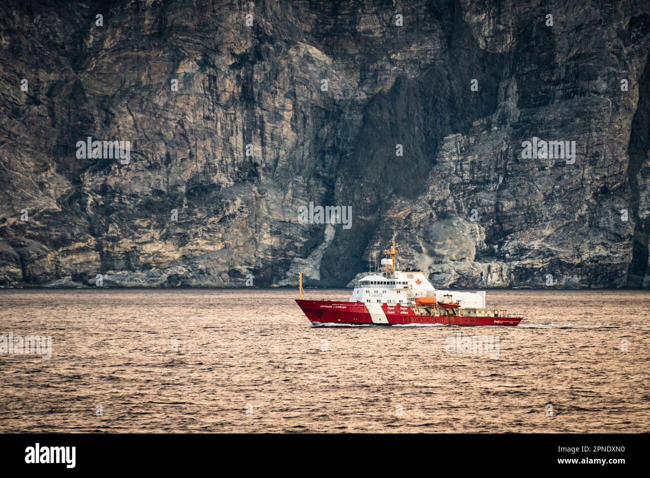 Canadian Fisheries/Coastal Patrol Vessel CCGS Leonard J Cowley underway ...