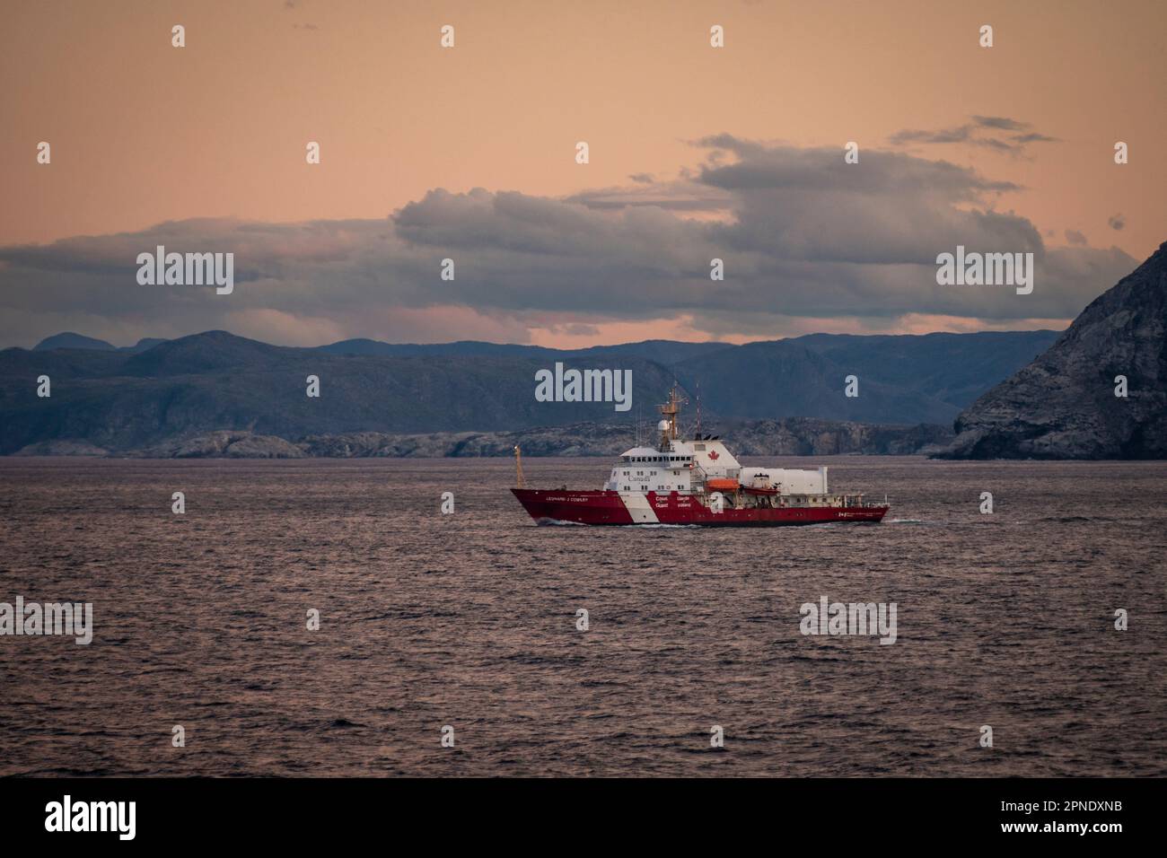 Canadian Fisheries/Coastal Patrol Vessel CCGS Leonard J Cowley underway ...