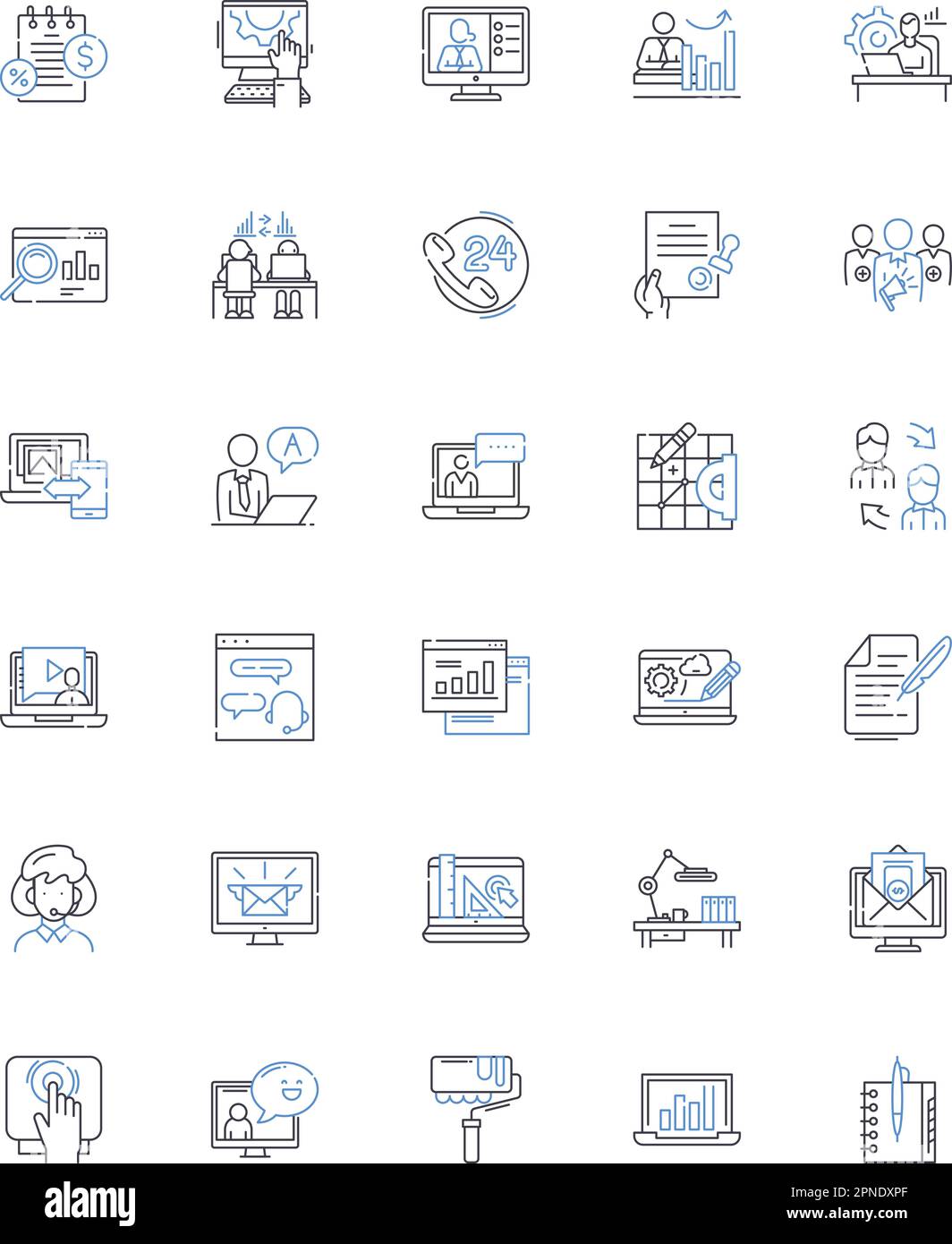 Partner meeting line icons collection. Collaboration, Synergy ...