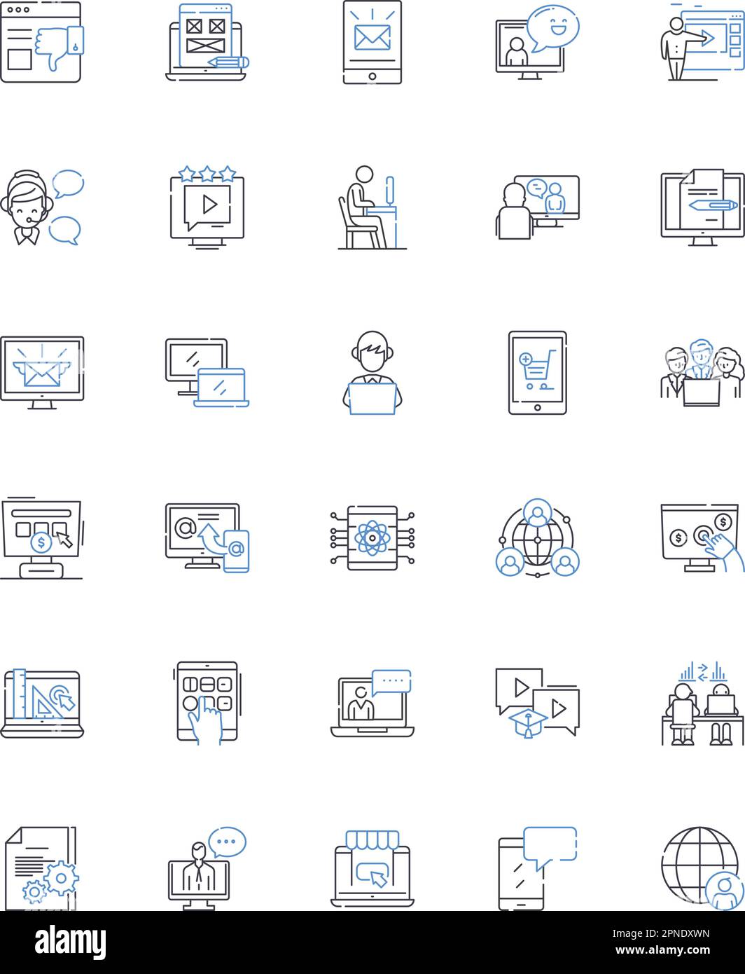 Online Nerking Line Icons Collection Connections Nerking Contacts