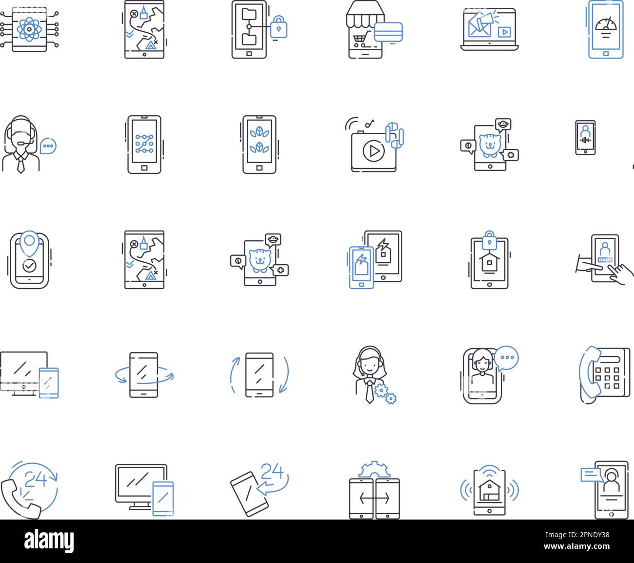 Smartwatch line icons collection. Wearable, Fitness, Health ...