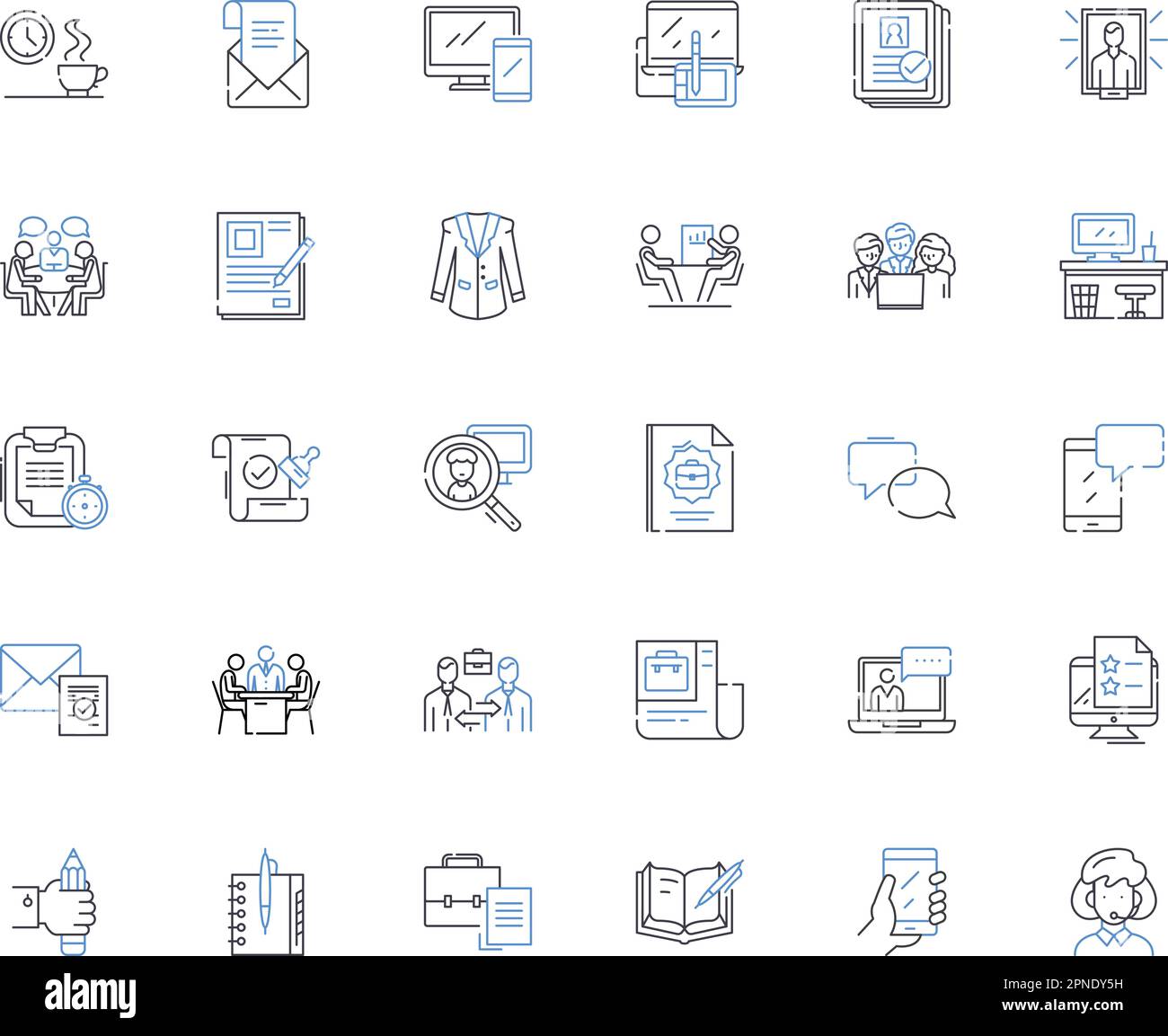 Project manager line icons collection. Leadership, Planning, Organization, Communication ...