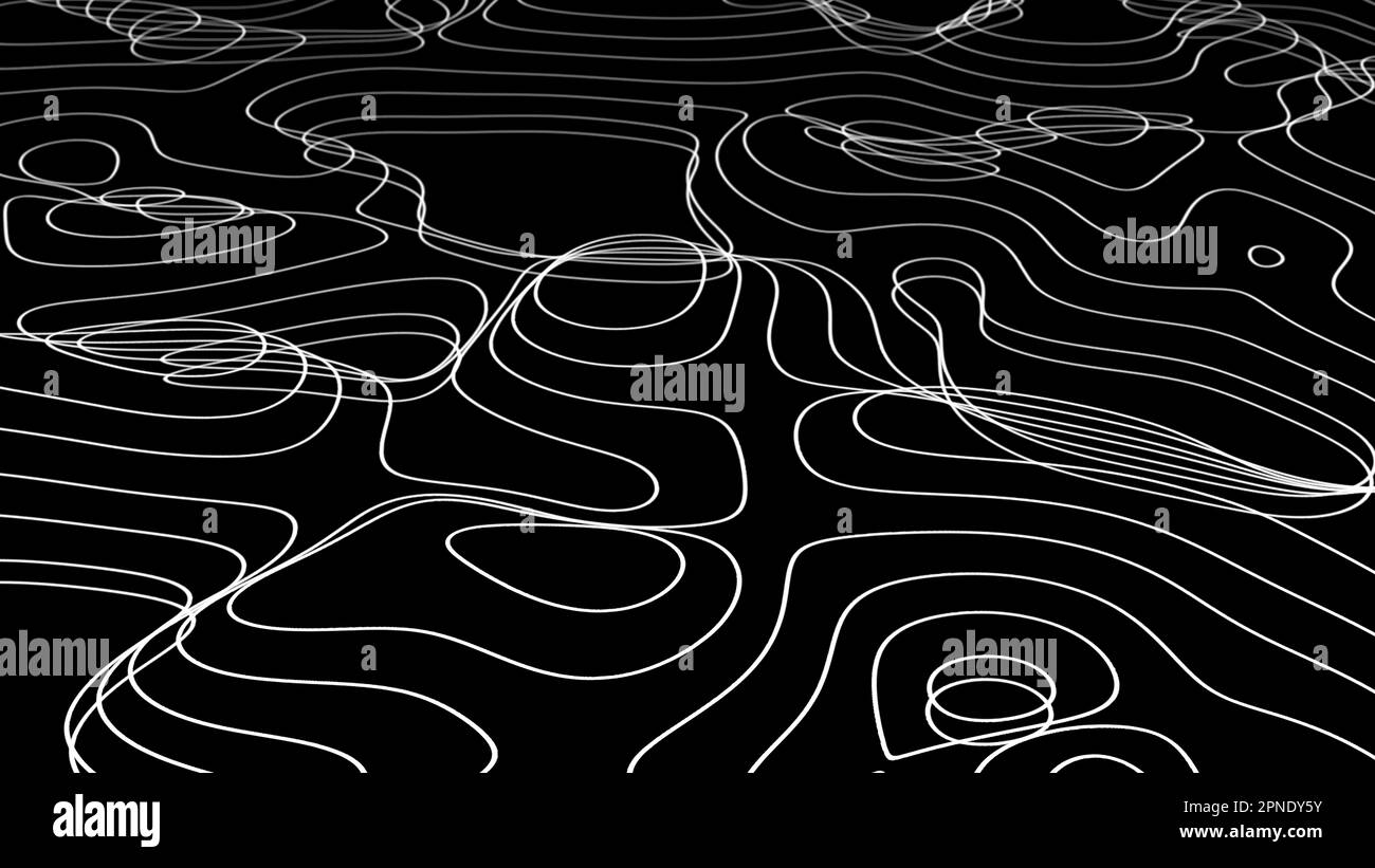 Black and White 3D Topographic map background concept abstract ...