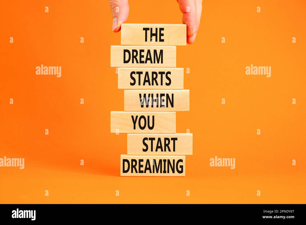 Start dreaming symbol. Concept words The dream starts when you start ...