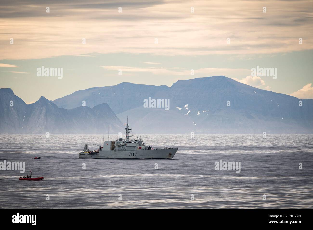 HMCS Glace Bay as seen from HMCS Margaret Brooke during a transit of ...