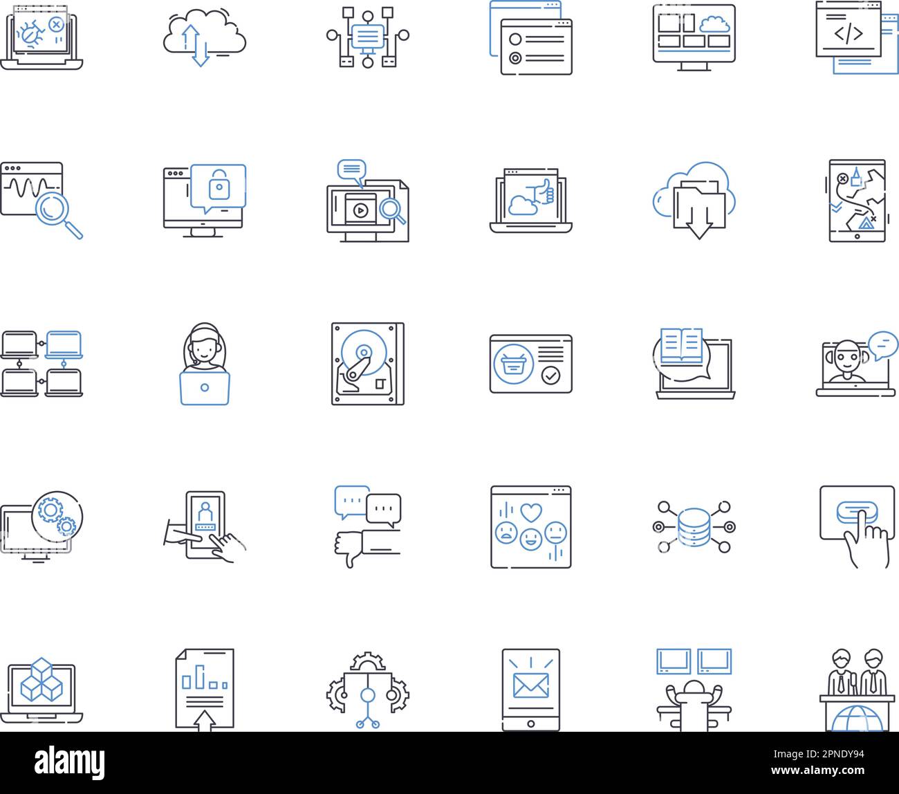 Social programming line icons collection. Community, Empathy, Inclusion ... Social programming line icons collection. Community, Empathy, Inclusion ...
