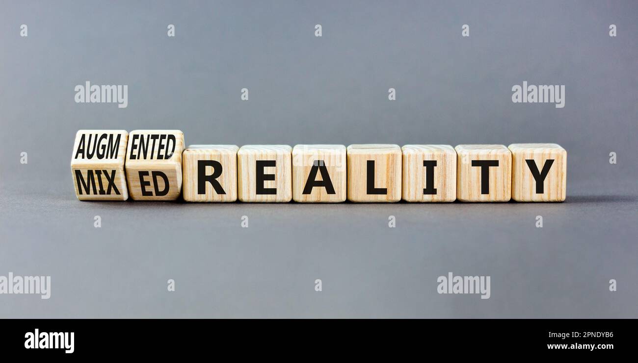 Augmented or mixed reality symbol. Concept words Augmented reality ...