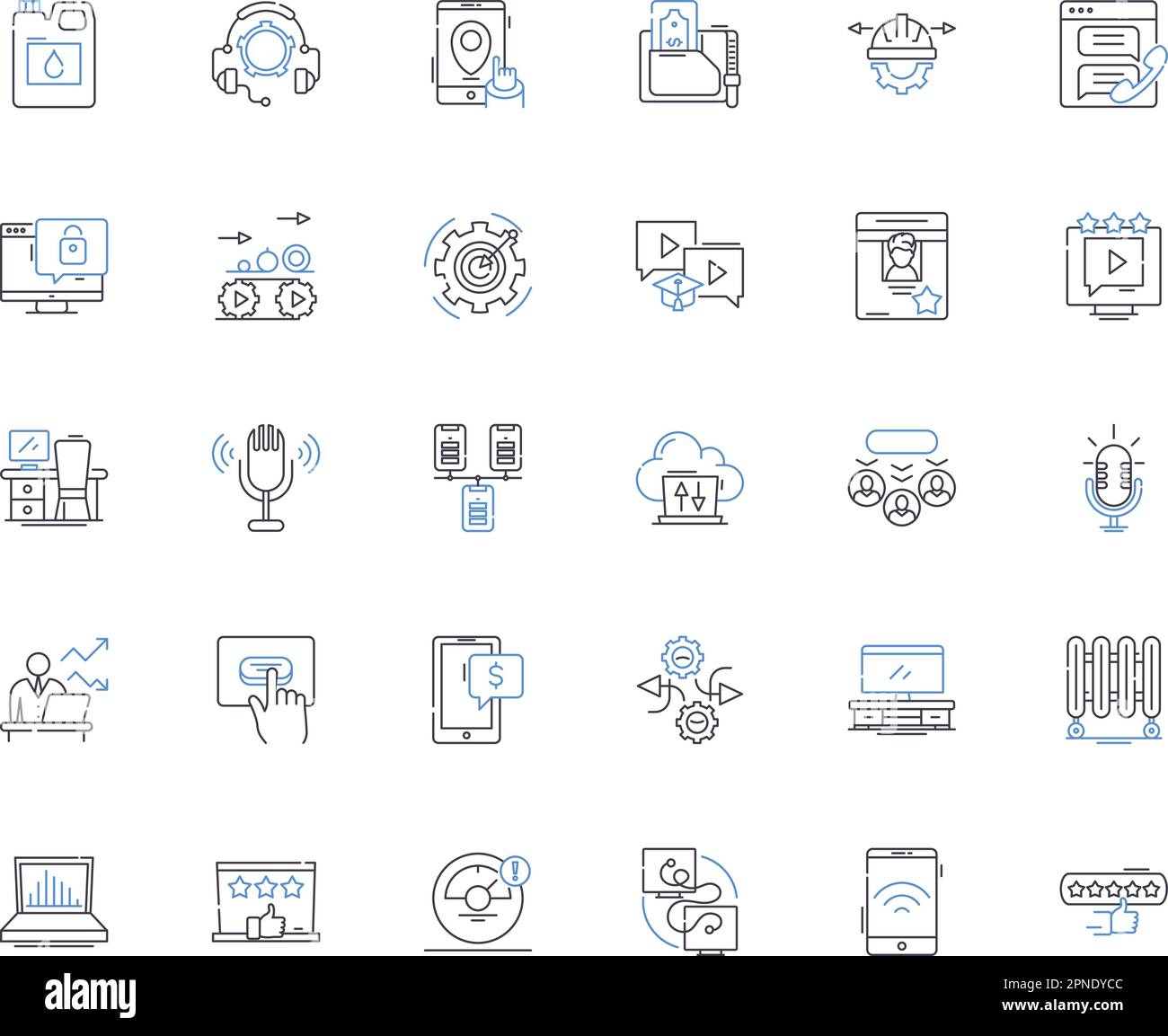 Technology Line Icons Collection Innovation Progress Advancement