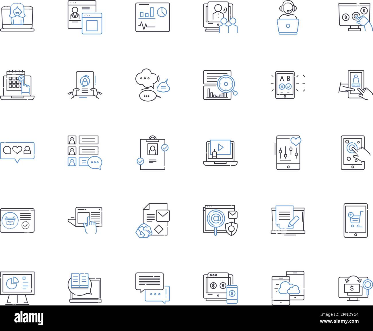 Information line icons collection. Data, Intelligence, Knowledge ...