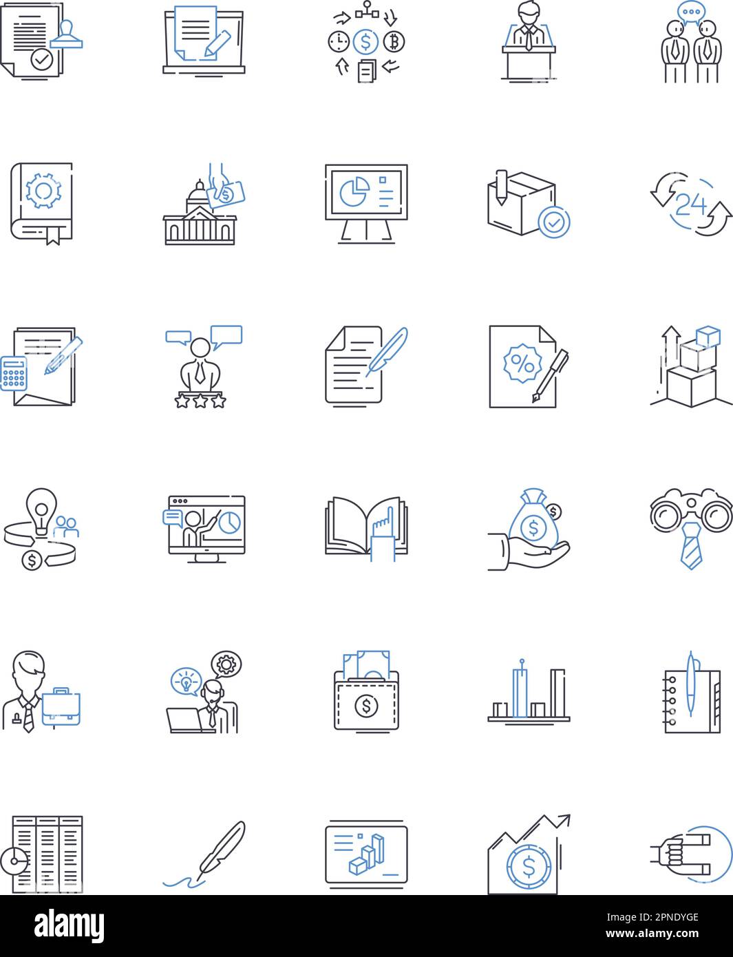 Mutual funds line icons collection. Investment, Diversification, Growth ...