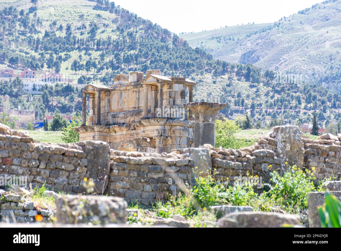 Roman ruins in the ancient city of Cuicul-Djemila. UNESCO world ...