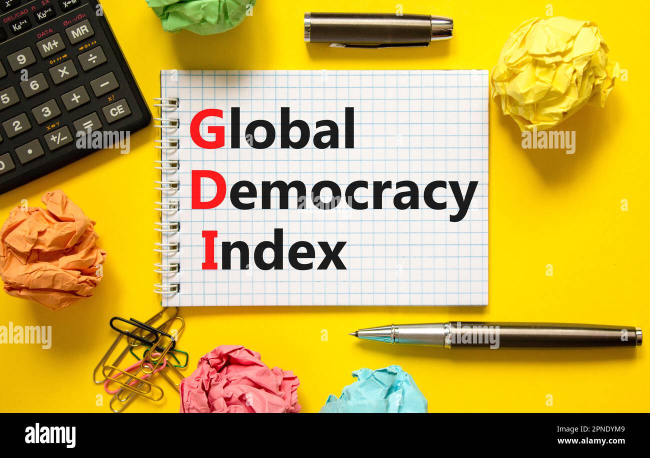 GDI global democracy index symbol. Concept words GDI global democracy ...