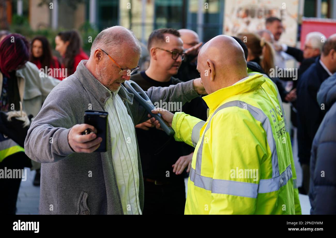 Extra Security as spectators arrive for the evening session on day four ...