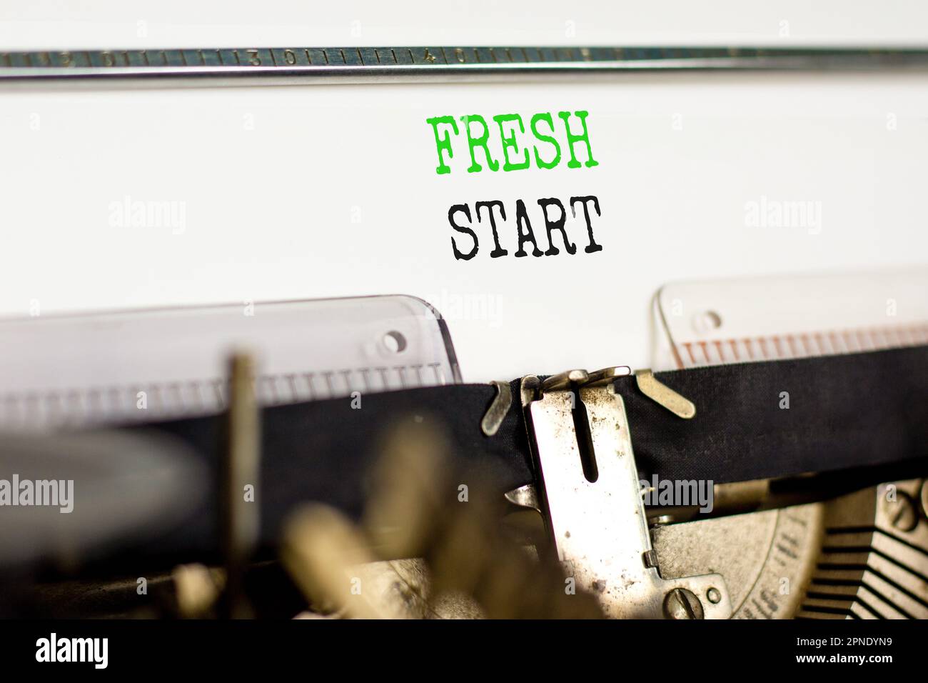 Fresh start and motivational symbol. Concept words Fresh start typed on ...