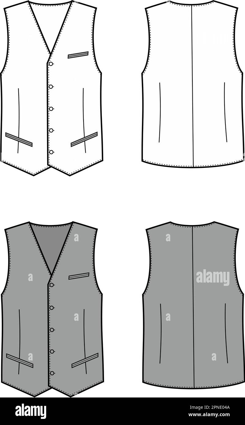 Mens business waistcoat. Front and back Stock Vector Image & Art - Alamy