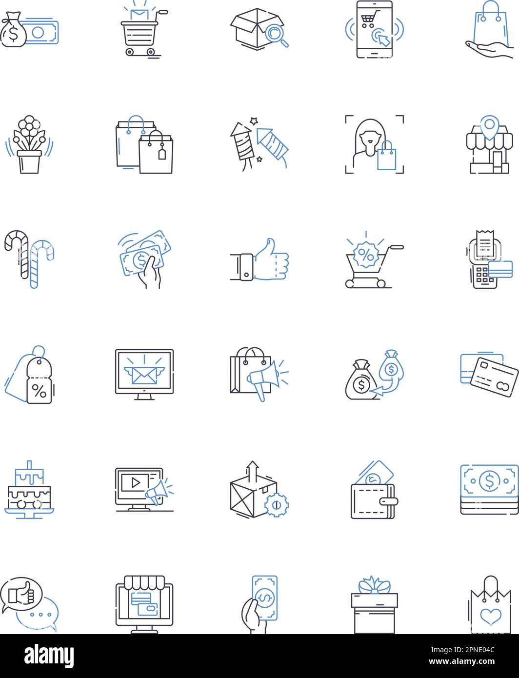 Buyer line icons collection. Customer, Shopper, Prospect, Purchaser ...